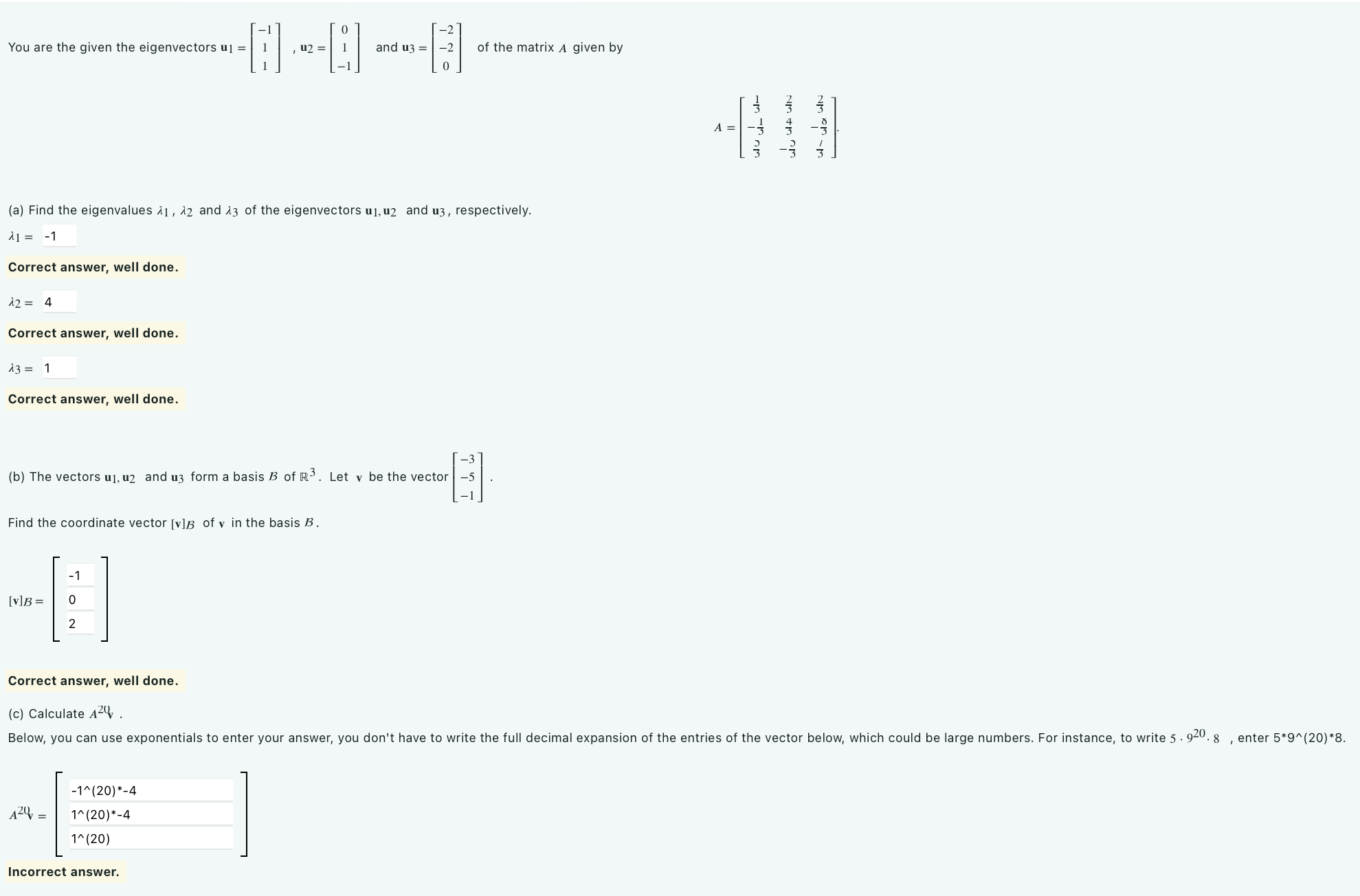 You are the given the eigenvectors | Chegg.com