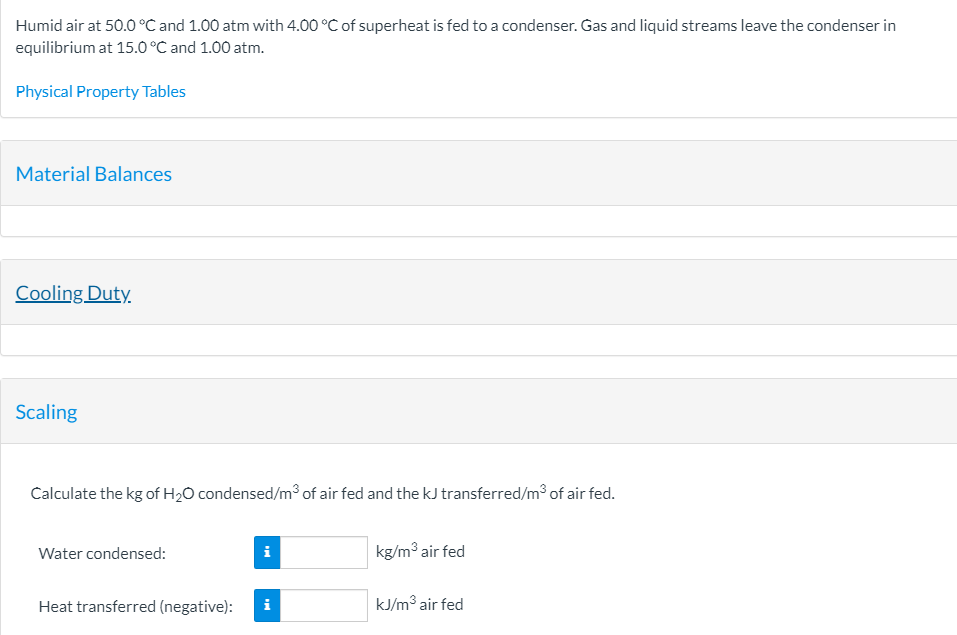 Solved Humid air at 50.0 °C and 1.00 atm with 4.00 °C of | Chegg.com