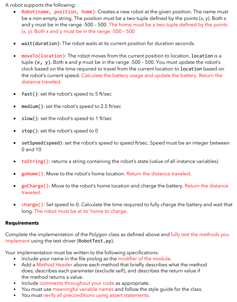 ADT Definition We are going to update our Robot ADT. | Chegg.com
