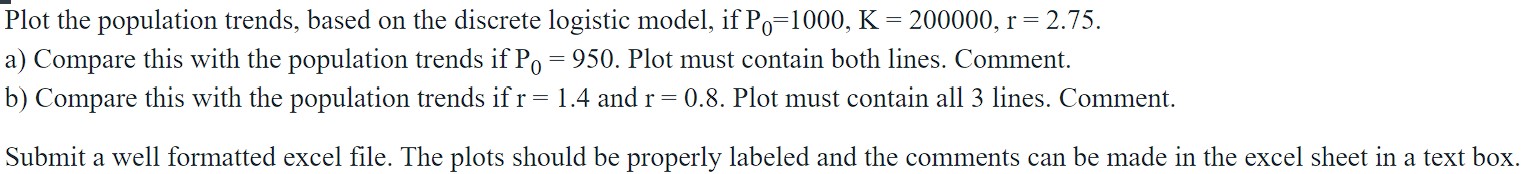 Solved Plot the population trends, based on the discrete | Chegg.com