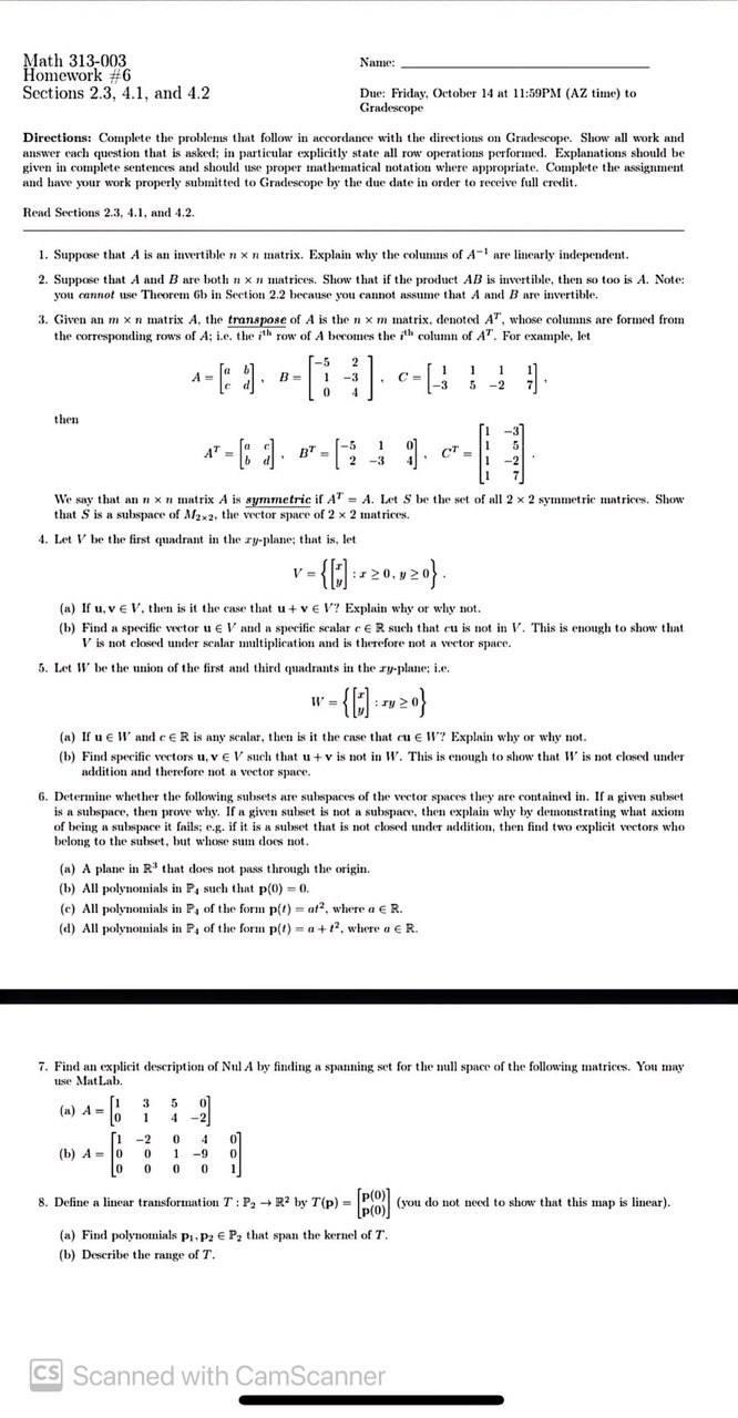 Solved Directions: Complete the problens that follow in | Chegg.com