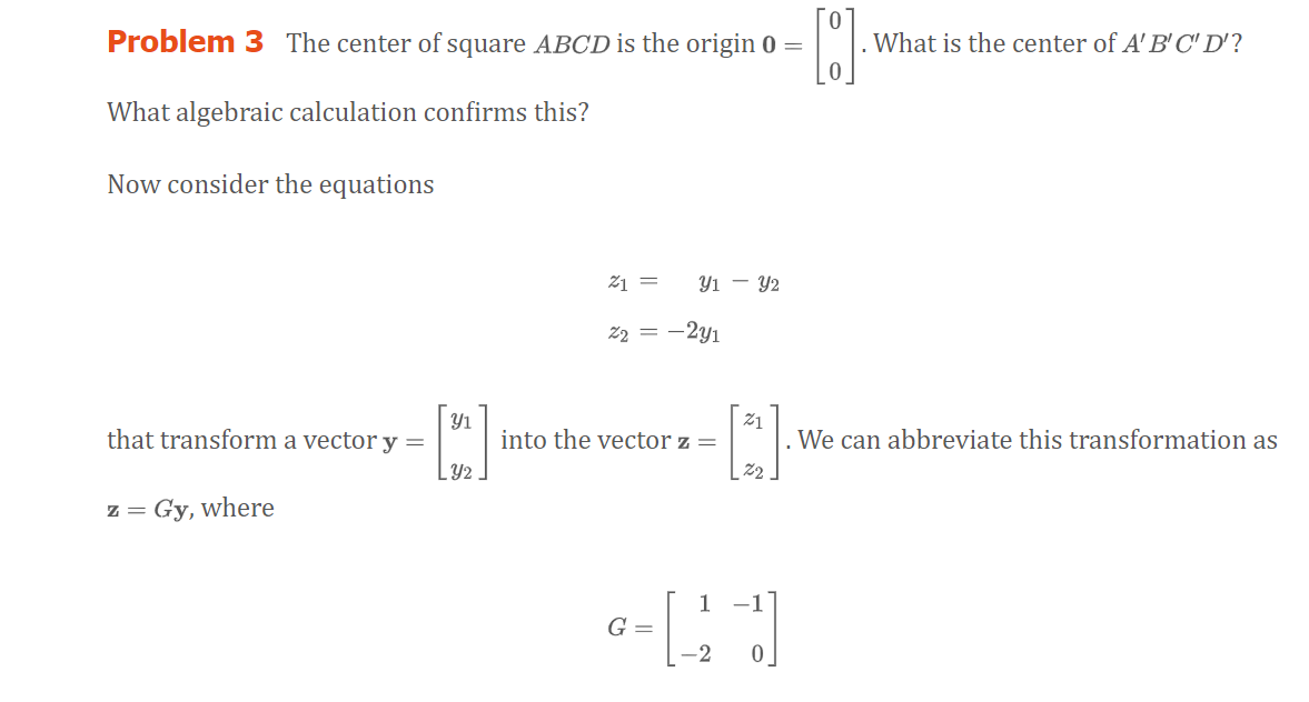 Solved Problem 3 The center of square ABCD is the origin | Chegg.com