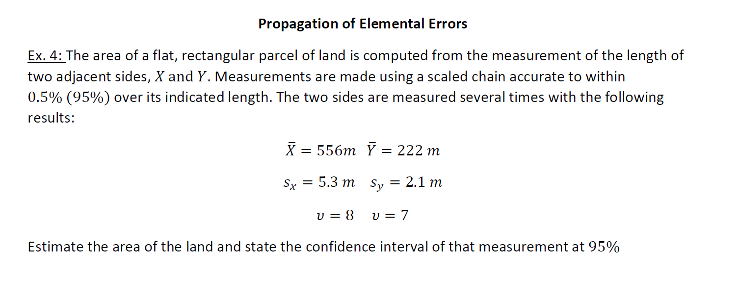 Solved Propagation Of Elemental Errors Ex 4 The Area Of A