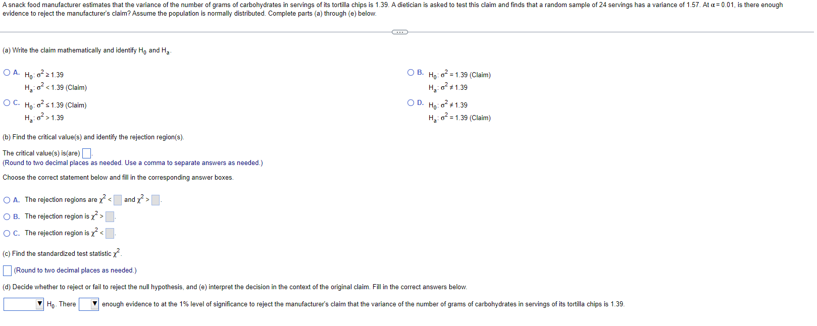 Solved (a) Write the claim mathematically and identify H0 | Chegg.com