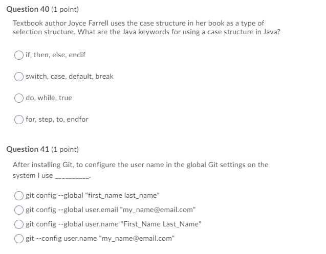 Solved Question 40 (1 point) Textbook author Joyce Farrell | Chegg.com