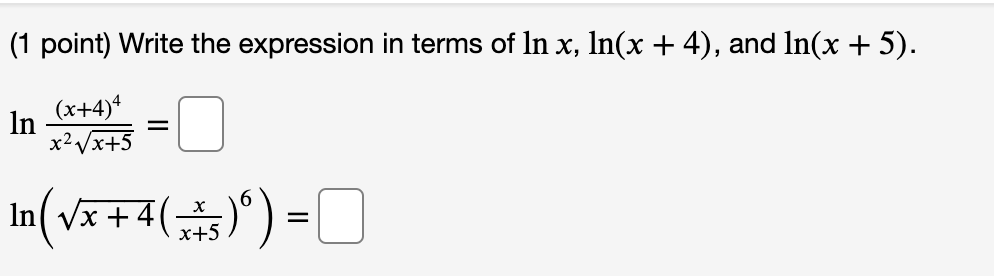 Solved (1 point) Write the expression in terms of | Chegg.com