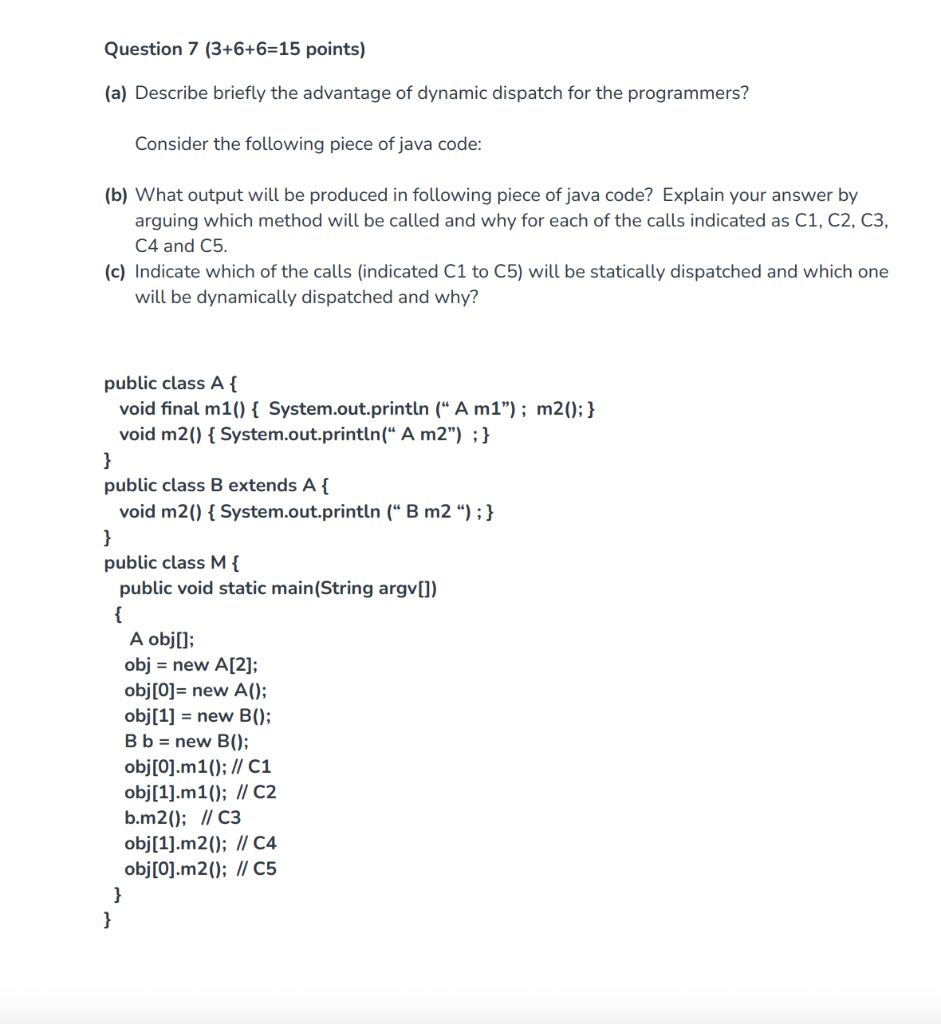 Solved Question 7 (3+6+6=15 points) (a) Describe briefly the | Chegg.com