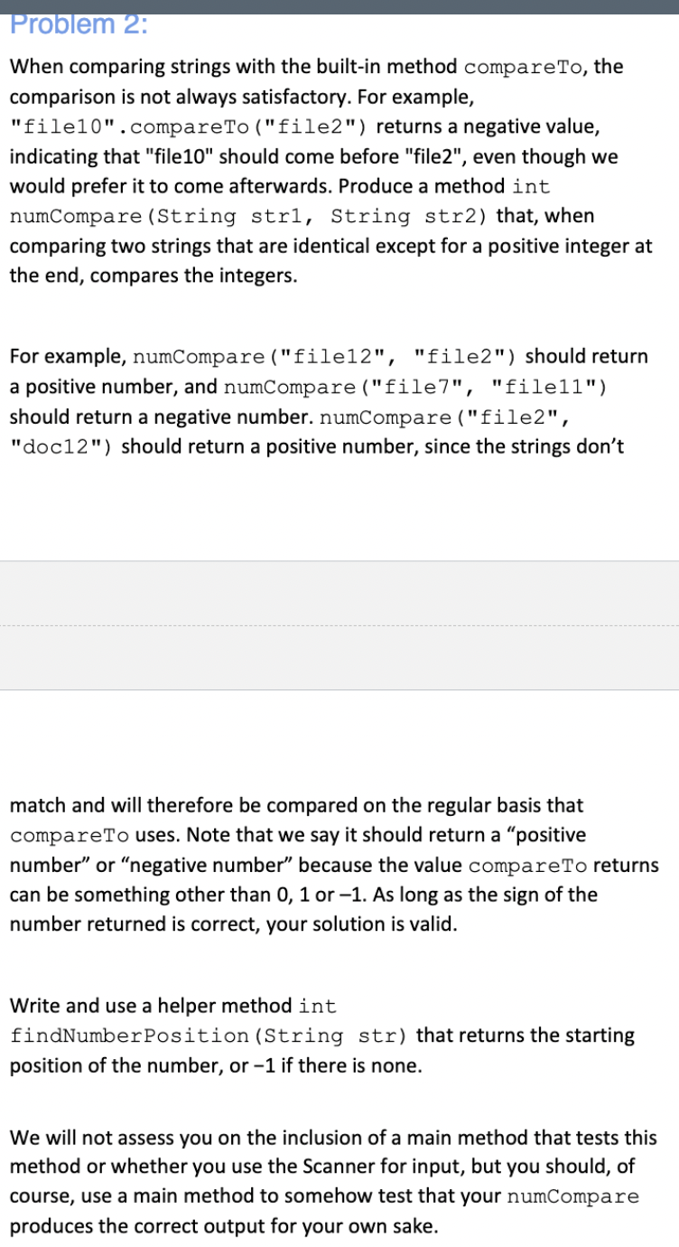 Solved When comparing strings with the built-in method | Chegg.com
