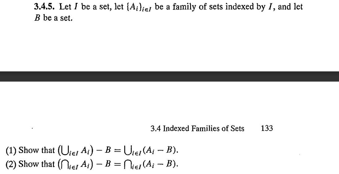 Solved 3.4.5. Let I be a set, let {Ai}i∈I be a family of | Chegg.com