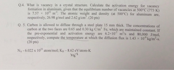 Solved Q.4. What is vacancy in a crystal structure. | Chegg.com
