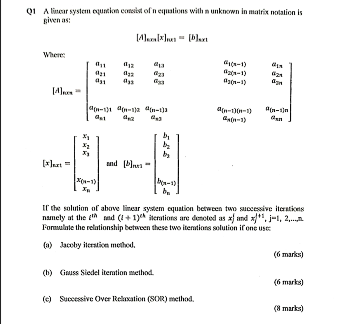 Solved A linear system equation consist of n equations with | Chegg.com