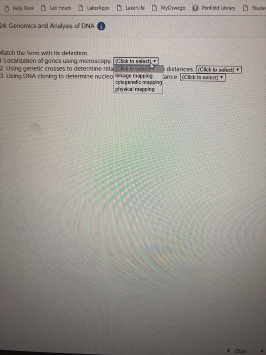 Solved d 24: Genomics and Analysis of DNA Match the term | Chegg.com