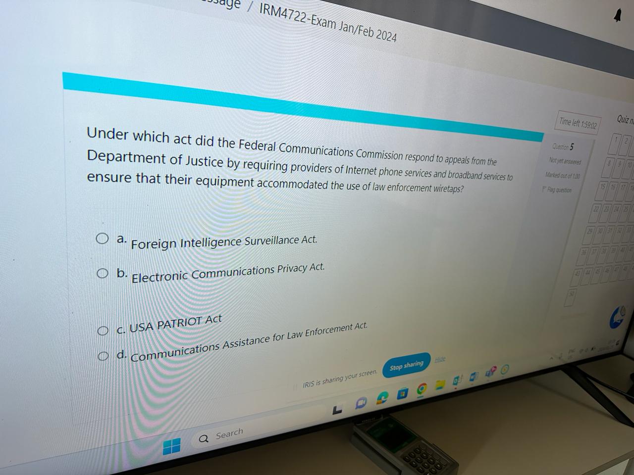 Solved Under which act did the Federal Communications | Chegg.com