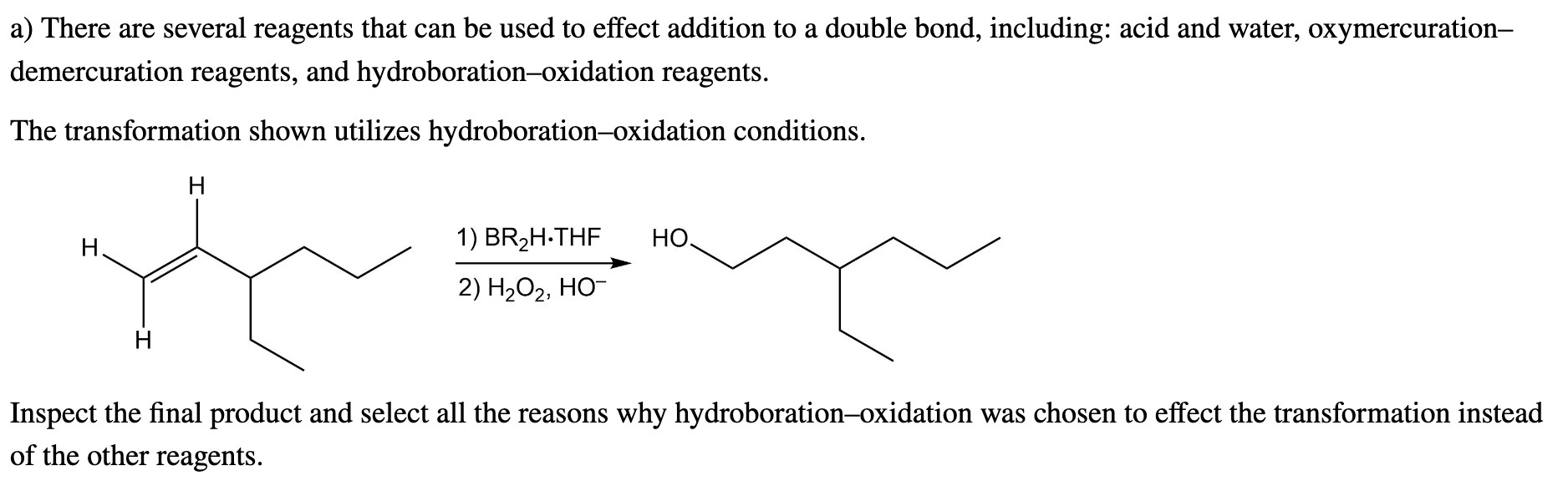 Solved a) There are several reagents that can be used to | Chegg.com