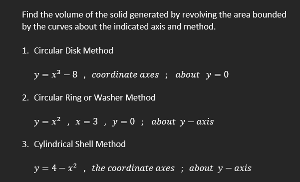 Solved Find the volume of the solid generated by revolving | Chegg.com