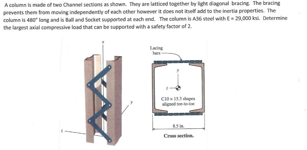 Solved A column is made of two Channel sections as shown. | Chegg.com