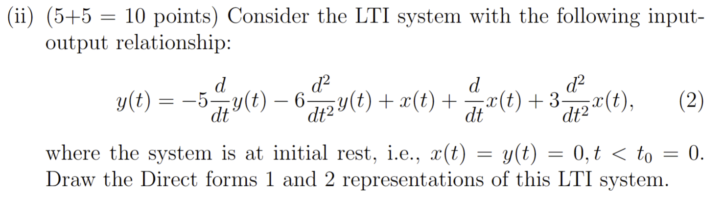 Solved I 5510 Points Consider The Lti System With The 