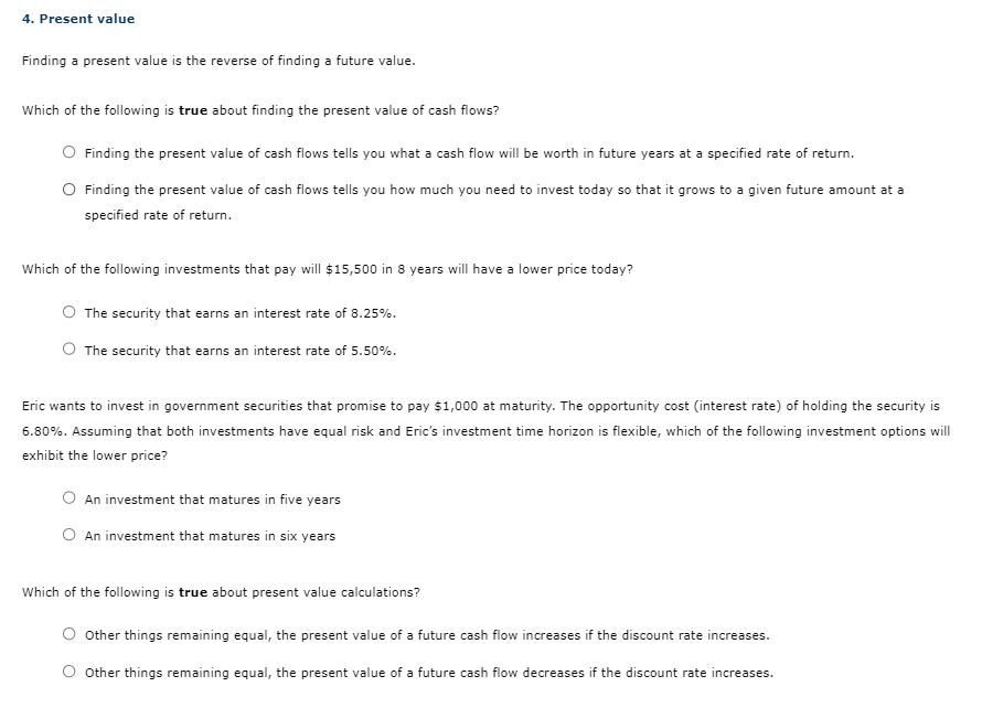 Solved Finding a present value is the reverse of finding a | Chegg.com