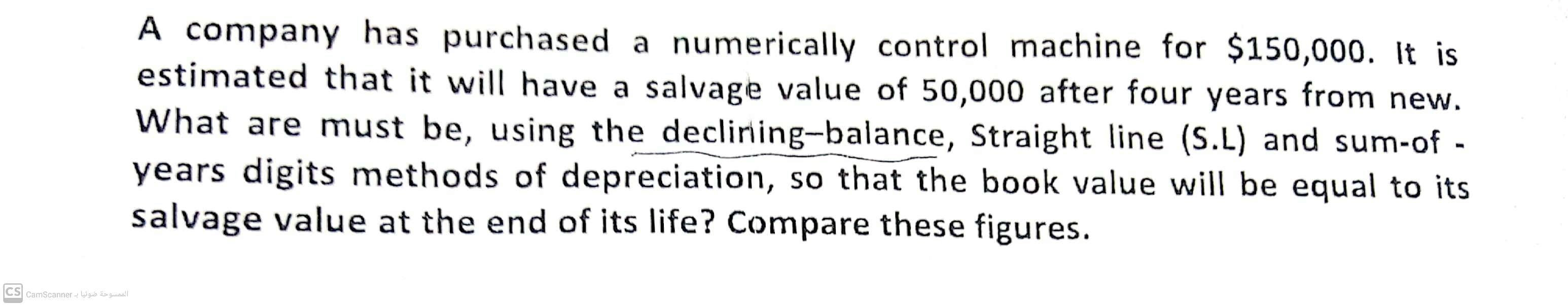 Solved A company has purchased a numerically control machine | Chegg.com