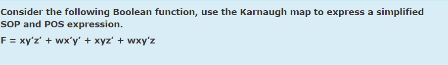 Solved Consider the following Boolean function, use the | Chegg.com