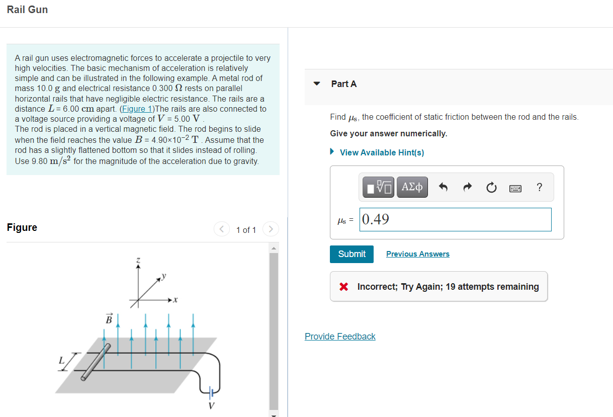 Solved Rail Gun Part A A rail gun uses electromagnetic | Chegg.com