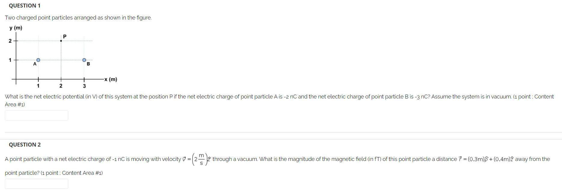Solved Two charged point particles arranged as shown in the | Chegg.com