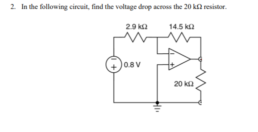Solved 2. In the following circuit, find the voltage drop | Chegg.com