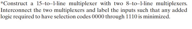 Solved *Construct a 15-to-1-line multiplexer with two | Chegg.com