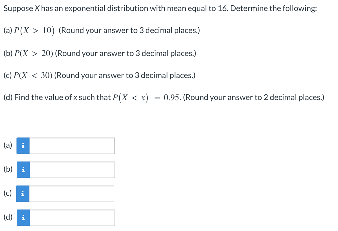 Solved Suppose X has an exponential distribution with mean | Chegg.com