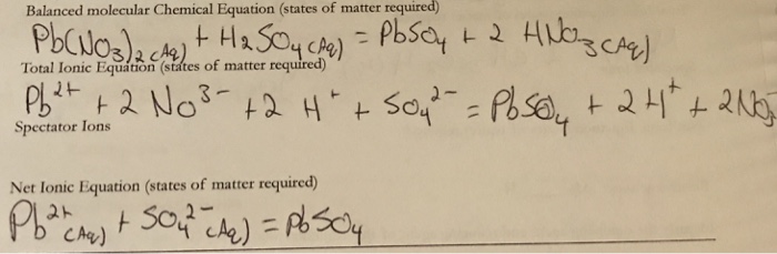 Solved Balanced molecular Chemical Equation (states of | Chegg.com