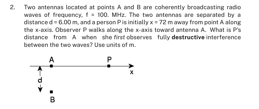 Solved PLEASE PROVIDE A DIAGRAM.Two antennas located at | Chegg.com