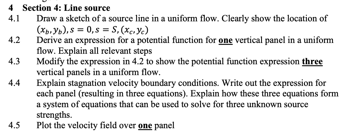 Solved 4.2 4.3 4 Section 4: Line source 4.1 Draw a sketch of | Chegg.com