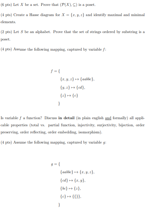 Solved ( 6 pts) ﻿Let x be ﻿a set. Prove that x={x,y,z} ﻿and | Chegg.com