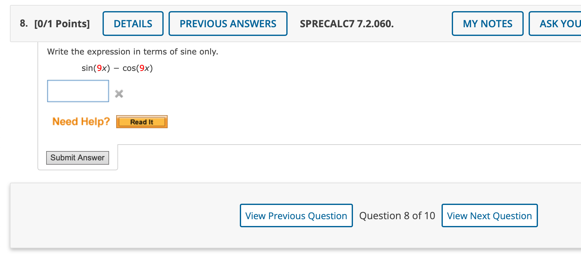 Solved Write the expression in terms of sine only! Please | Chegg.com