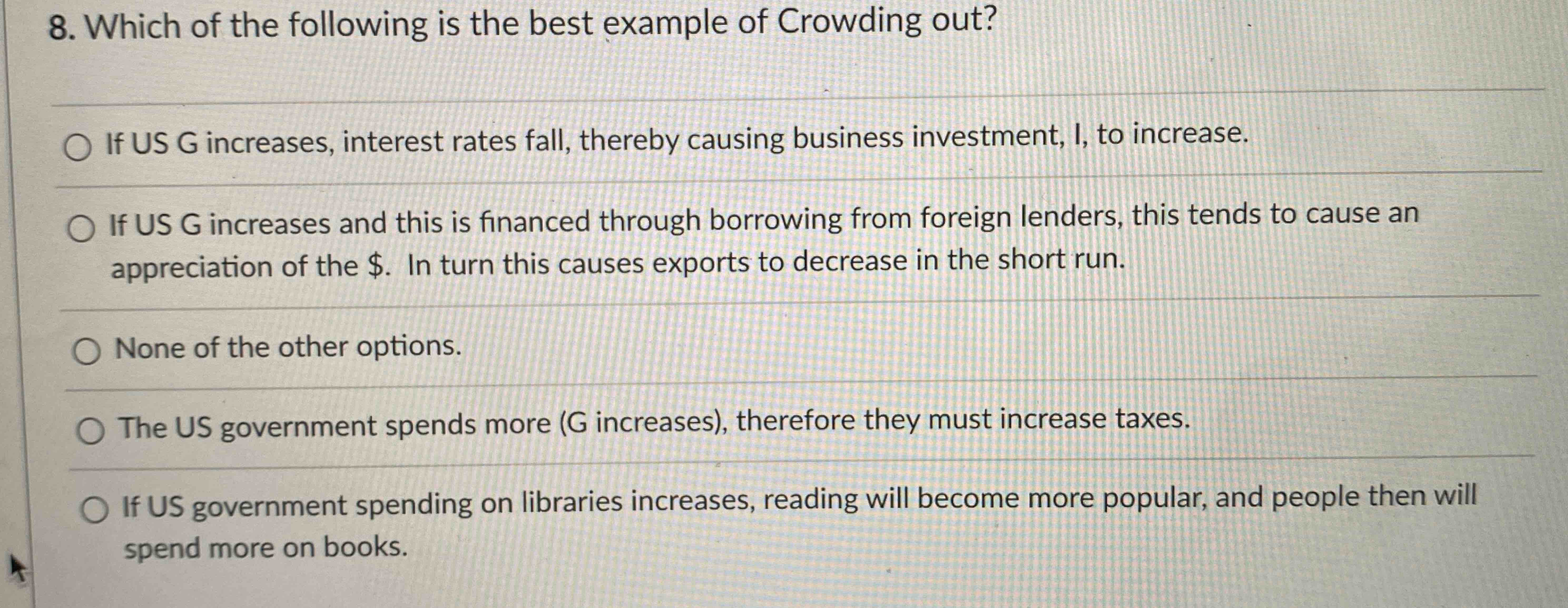 Solved Which of the following is the best example of | Chegg.com