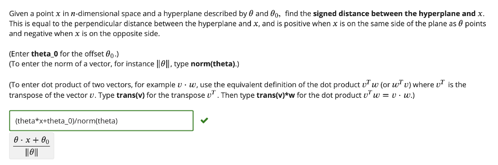 Given a point x in n-dimensional space and a | Chegg.com