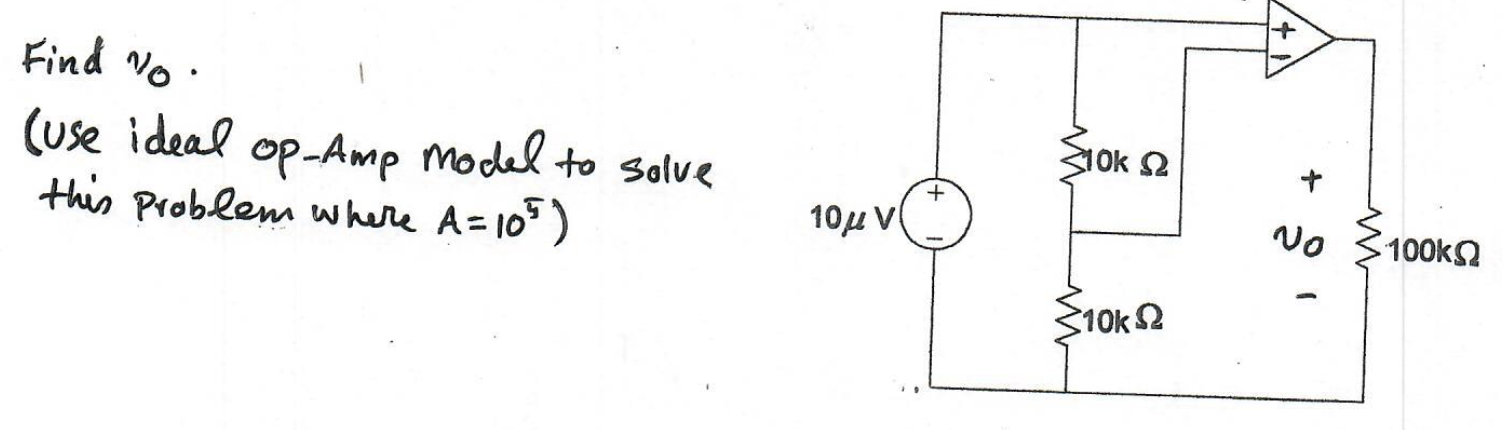 Solved Find v0 (use ﻿ideal op-amp model to ﻿solve this | Chegg.com