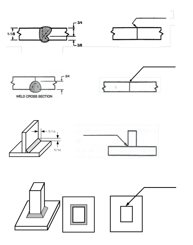 Solved C4. For each weld on the left, draw the welding | Chegg.com