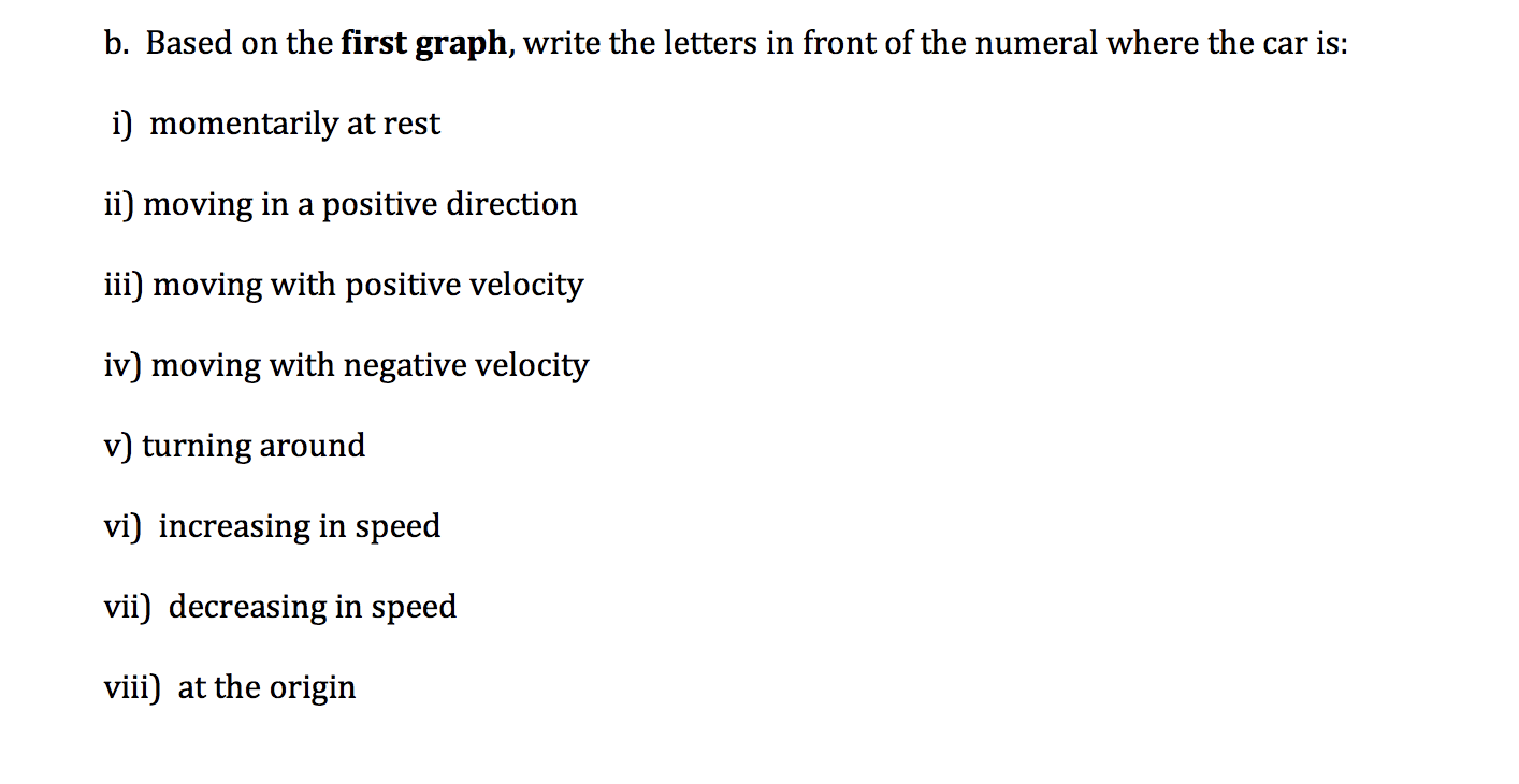 Solved 1. Velocity of a car backing up and then going | Chegg.com