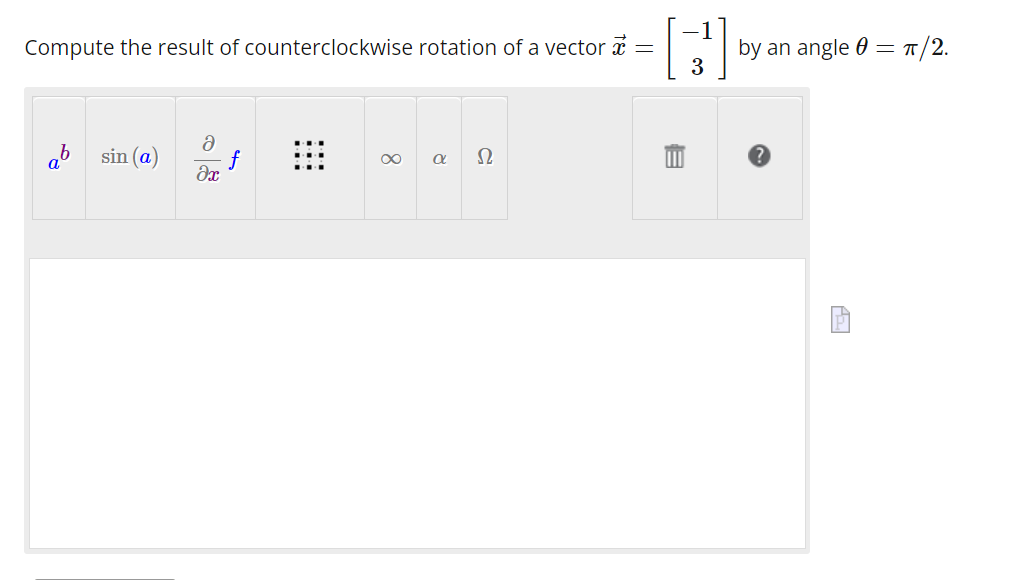 Solved Compute the result of counterclockwise rotation of a | Chegg.com