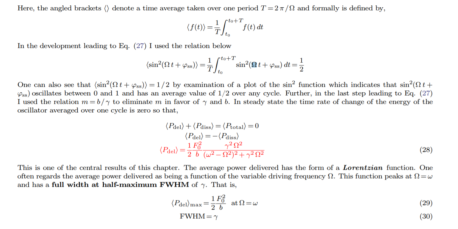 Solved 5 Power delivered to driven oscillators In steady | Chegg.com