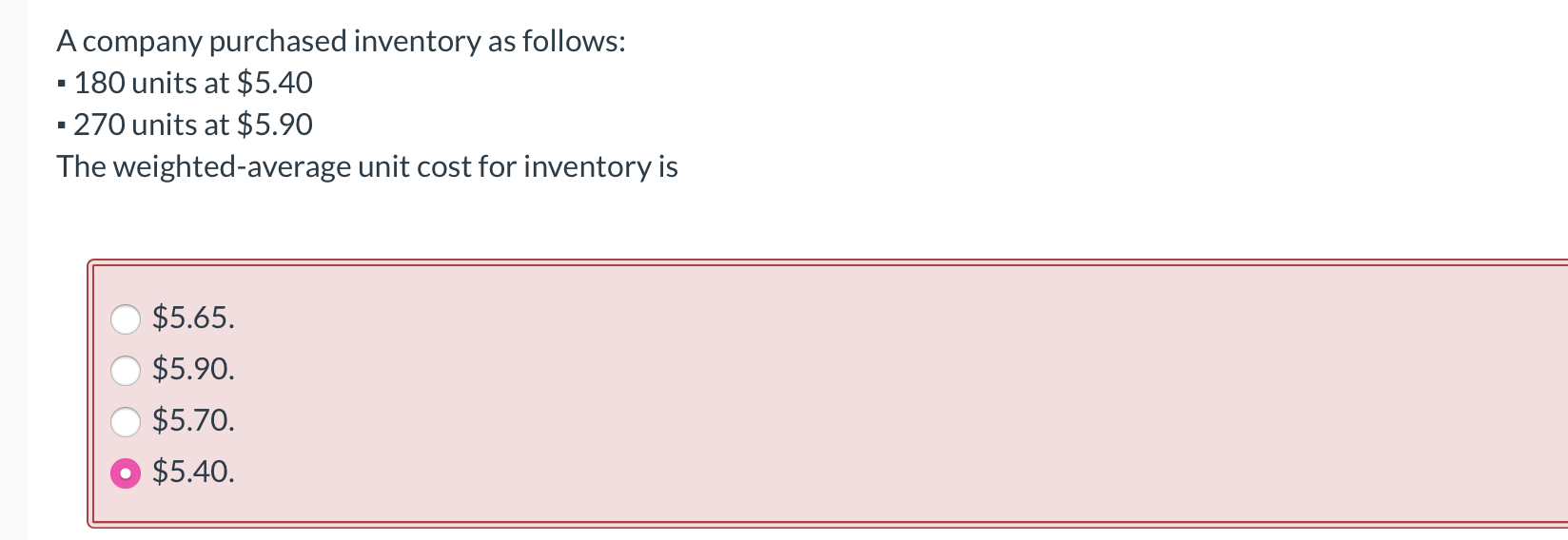 Solved A company purchased inventory as follows: - 180 units | Chegg.com