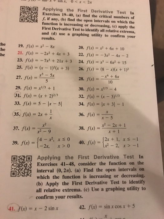Solved 回 A1回Applying the First Derivative Test in Exercises | Chegg.com