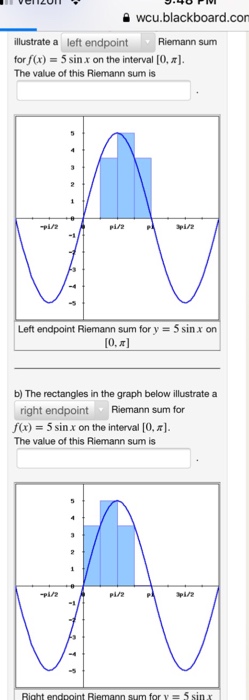 Solved wcu.blackboard.con illustrate a left endpoint Riemann | Chegg.com