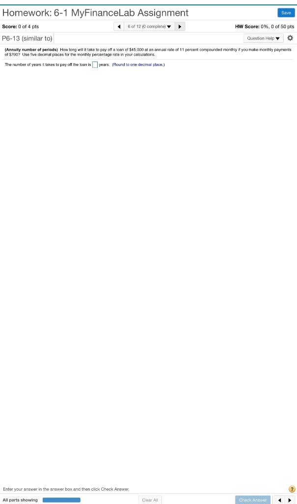 Solved Homework: 6-1 MyFinanceLab Assignment Save Score: 0 | Chegg.com