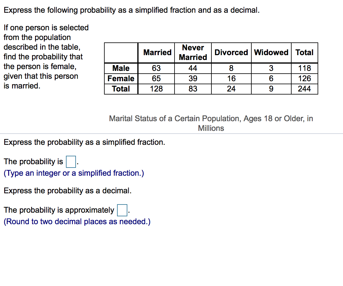 Solved Express the following probability as a simplified | Chegg.com