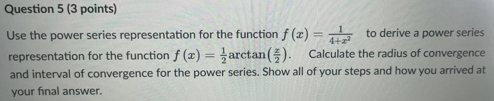 Solved Use the power series representation for the function | Chegg.com