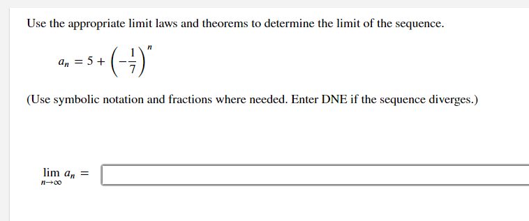 Solved Use the appropriate limit laws and theorems to | Chegg.com