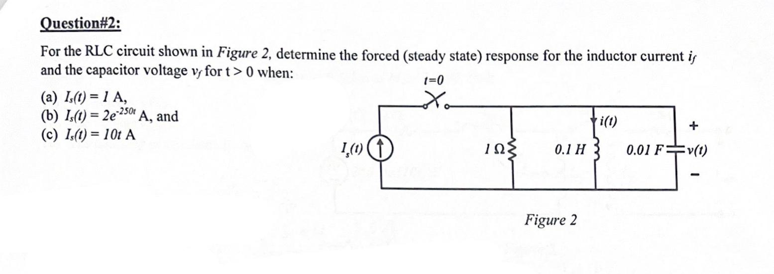 Solved Question#2: For the RLC circuit shown in Figure 2, | Chegg.com