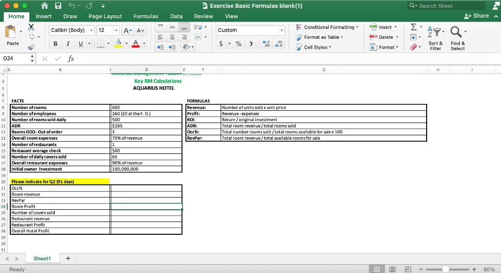 Solved Q Search Sheet Home Insert Draw Page Layout Formulas | Chegg.com